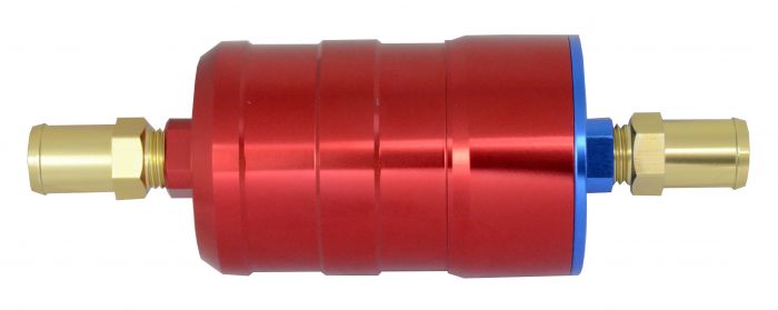 BULLET FUEL FILTER 15mm-15mm (Red) with mounting clips | Walbro, Facet ...